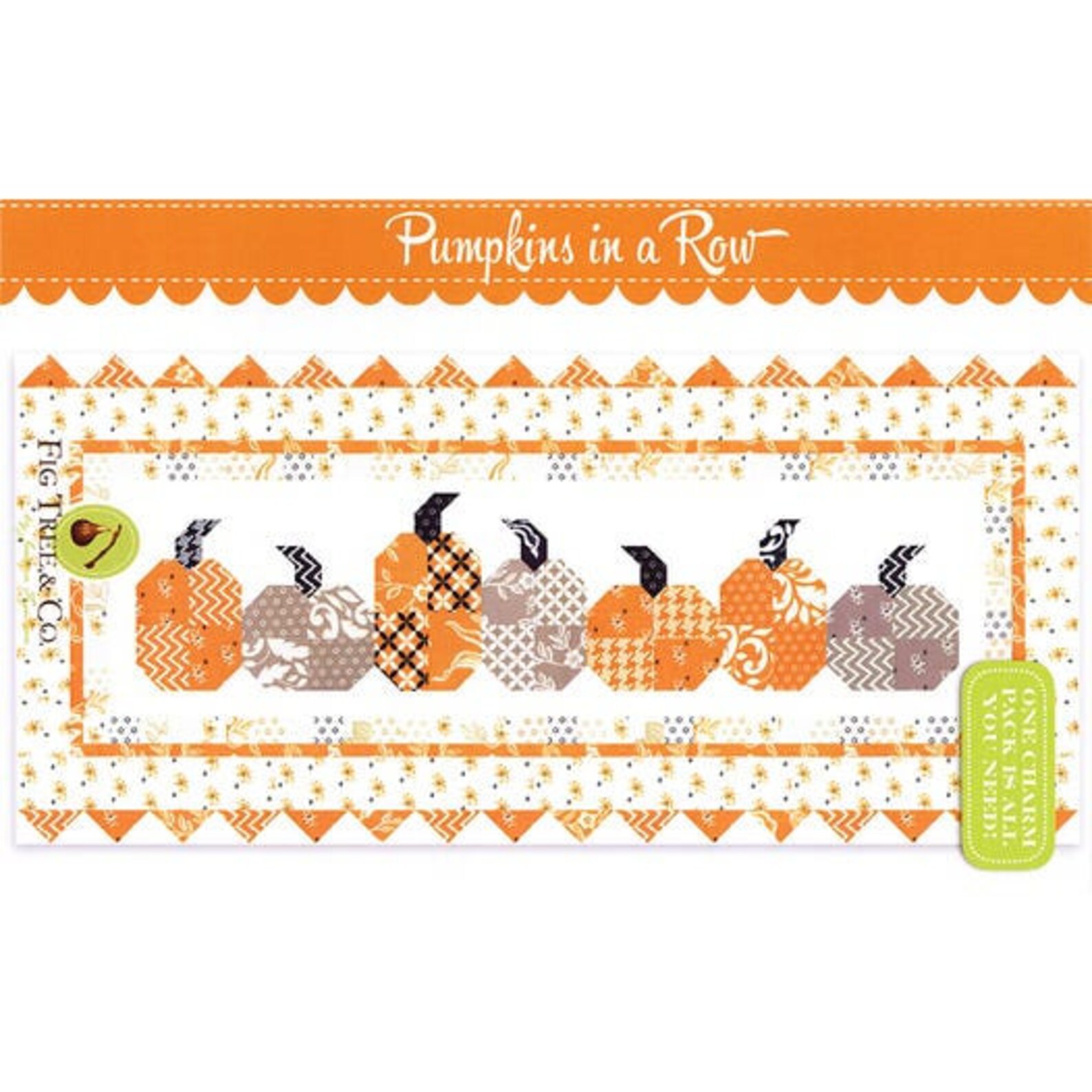 Pumpkins in a Row Table Runner Quilt Pattern by Fig Tree Co. - Etsy