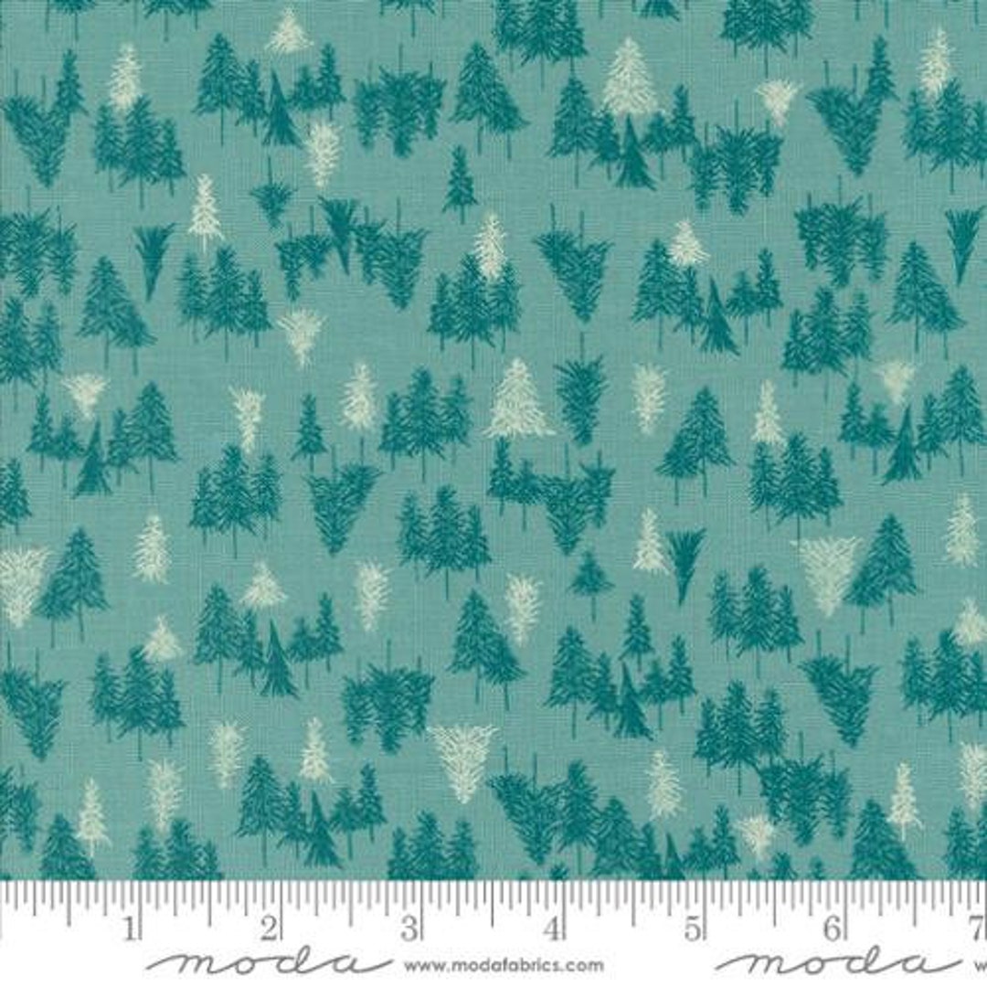 Cozy Wonderland Tree Farm Frost by Fancy That Design House for Moda ...