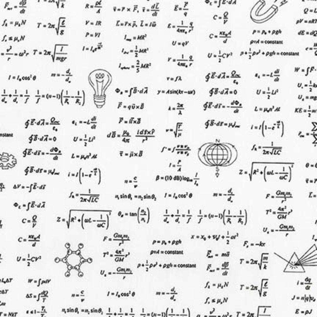 Science Fair Math Equations White From Robert Kaufman - Etsy