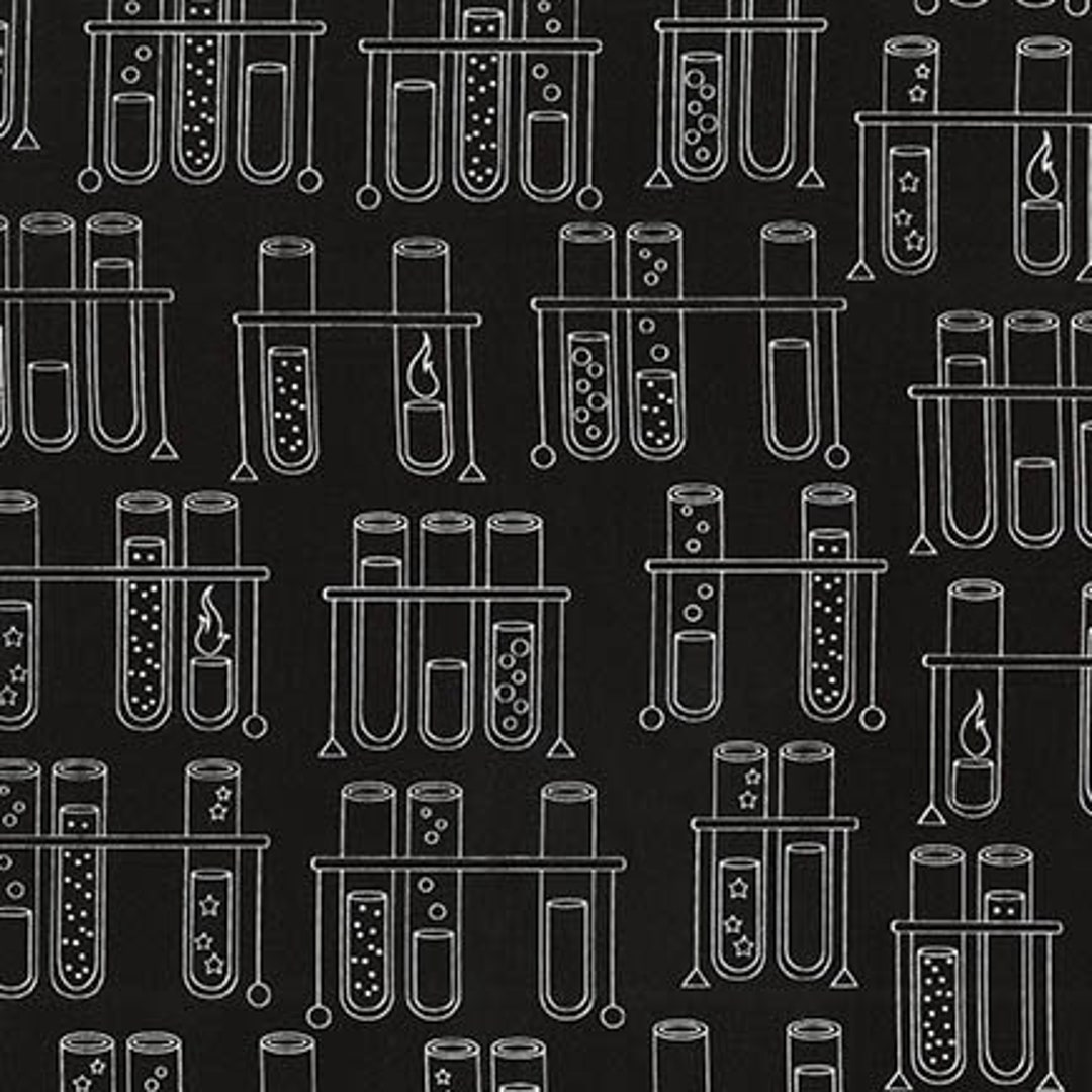 Science Fair Test Tubes Black From Robert Kaufman - Etsy