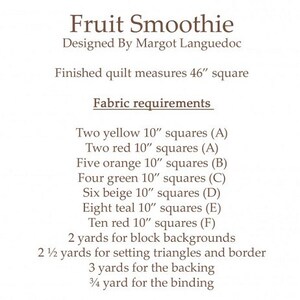 Fruit Smoothie Quilt Pattern by the Pattern Basket - Etsy