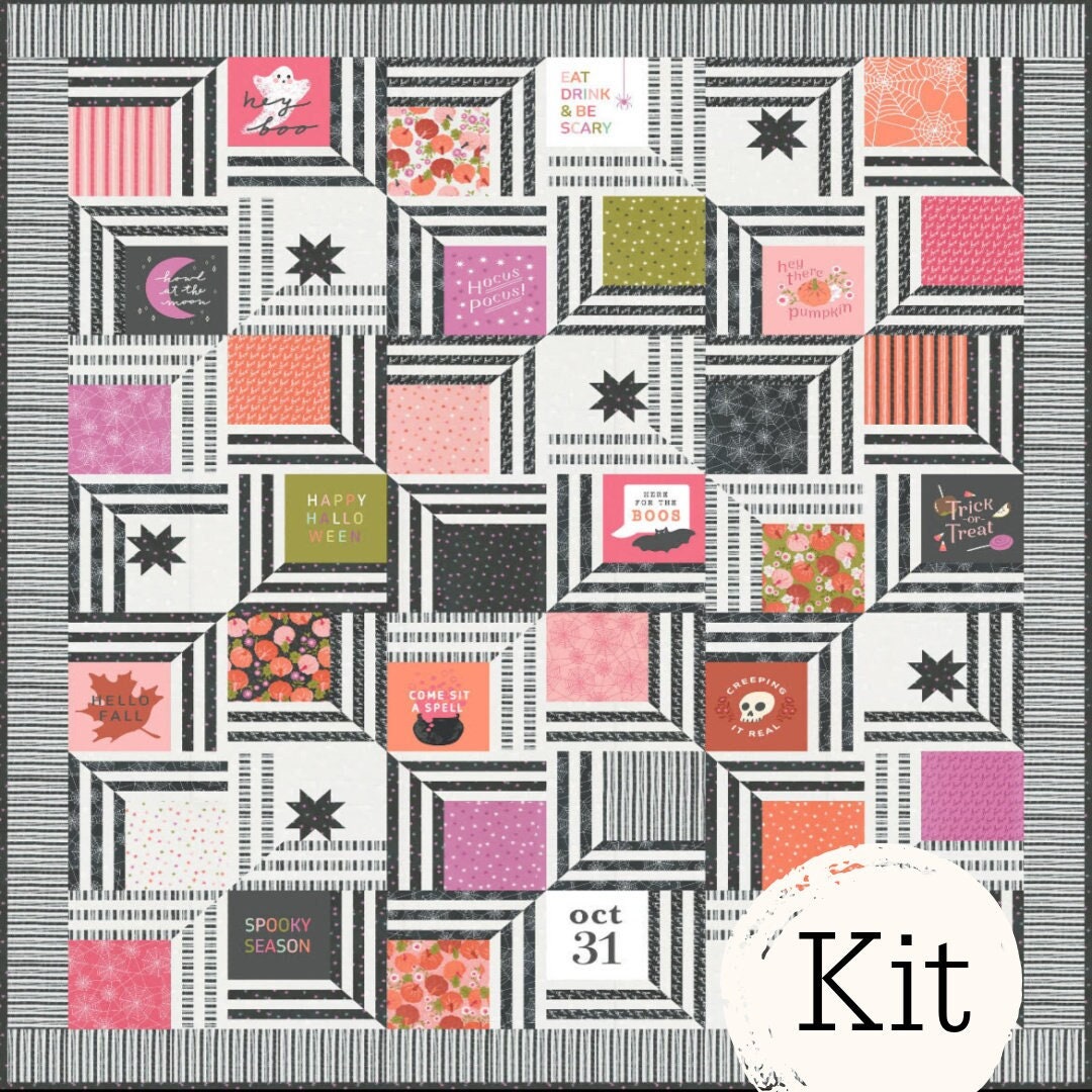 The Web Quilt Kit Featuring Hey Boo by Lella Boutique - Etsy