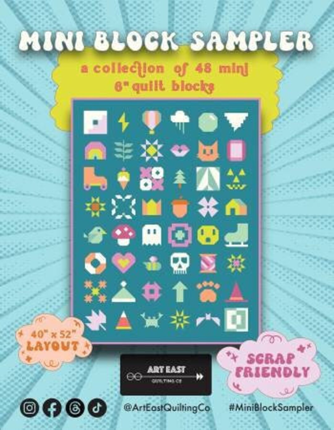 Mini Block Sampler Quilt Pattern Book by Art East Quilting Co. - Etsy