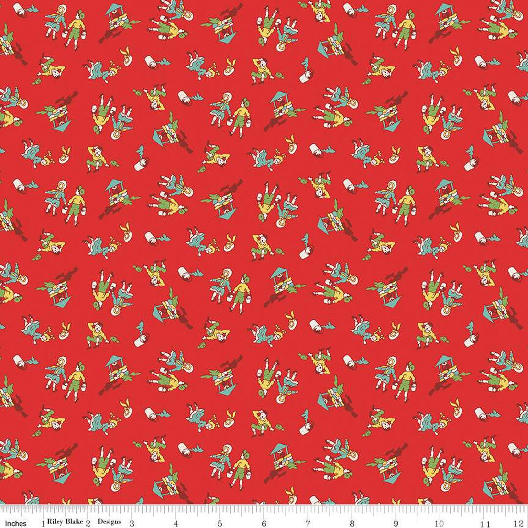 Storytime 30s Jack and Jill Red by RBD for Riley Blake Designs - Etsy