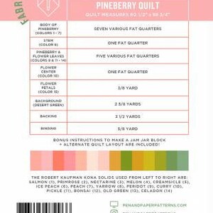 Pineberry Quilt Pattern by Pen + Paper Designs - Etsy