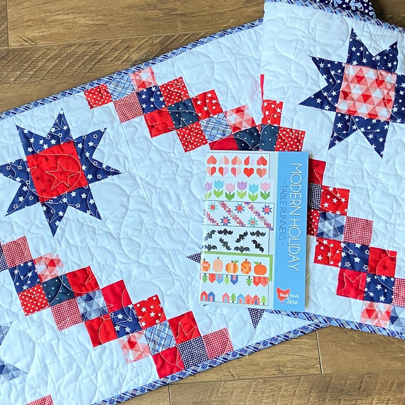 July Stars Table Runner Kit Featuring Cluck Cluck Sew | Etsy