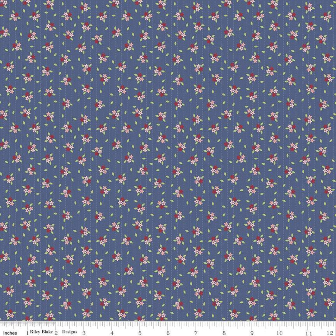 Enchanted Meadow Scattered Flowers Denim for Riley Blake Designs- END ...