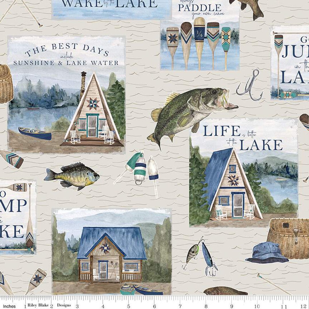Wake at the Lake Main Tan by Tara Reed for Riley Blake Fabrics - Etsy