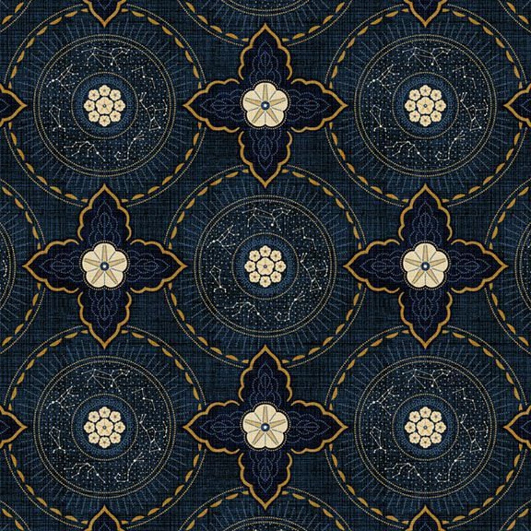 Starfall Medallion Navy by George Mccartney for Marcus Fabrics - Etsy