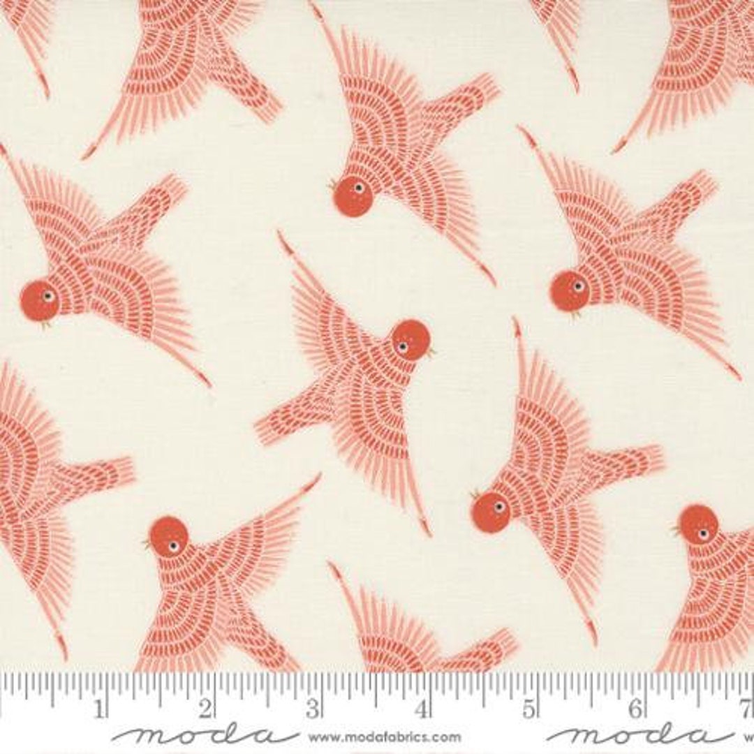 Birdsong Birds in Flight Cardinal by Gingiber for Moda Fabrics - Etsy