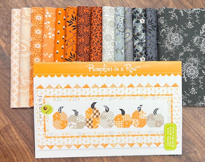 Pumpkins in a Row Table Runner Quilt Kit - Etsy Pumpkins in a Row Table Runner Quilt Kit - Etsy