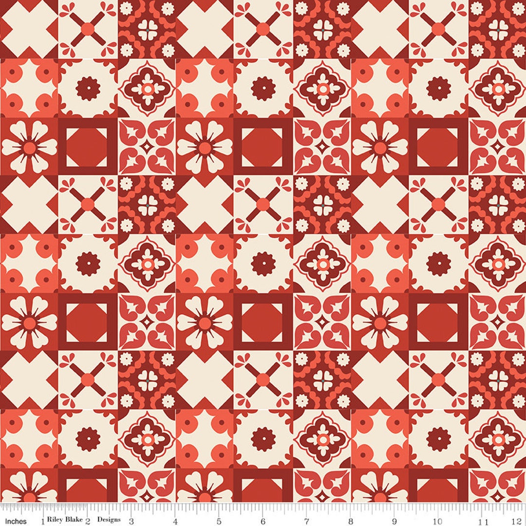 Wild Rose Tiles Red by RBD for Riley Blake Designs - Etsy