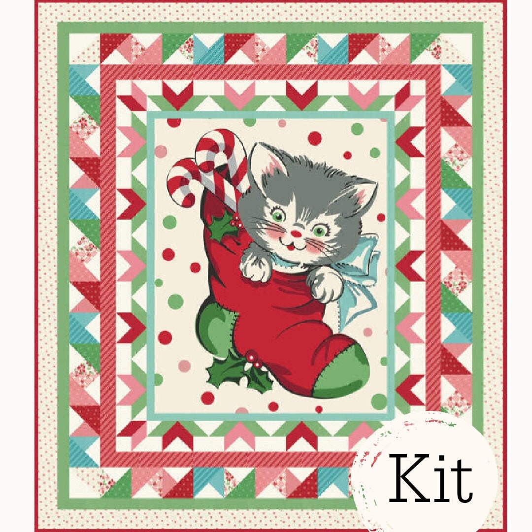 Henrietta Quilt Kit Featuring Kitty Christmas From Moda Fabrics - Etsy