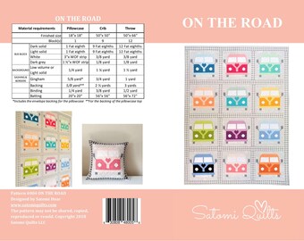 On the Road Quilt Pattern by Satomi Quilts Llc*baby Quilt*vw Bus Quilt ...