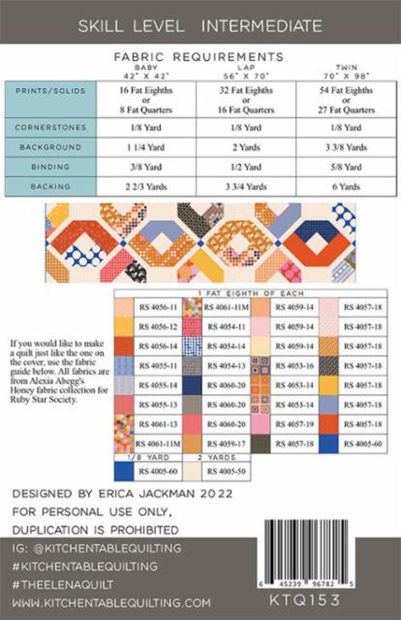The Elena Quilt Pattern by Kitchen Table Quilting - Etsy