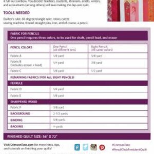 Pencil Club President Quilt Pattern by Crimson Tate - Etsy