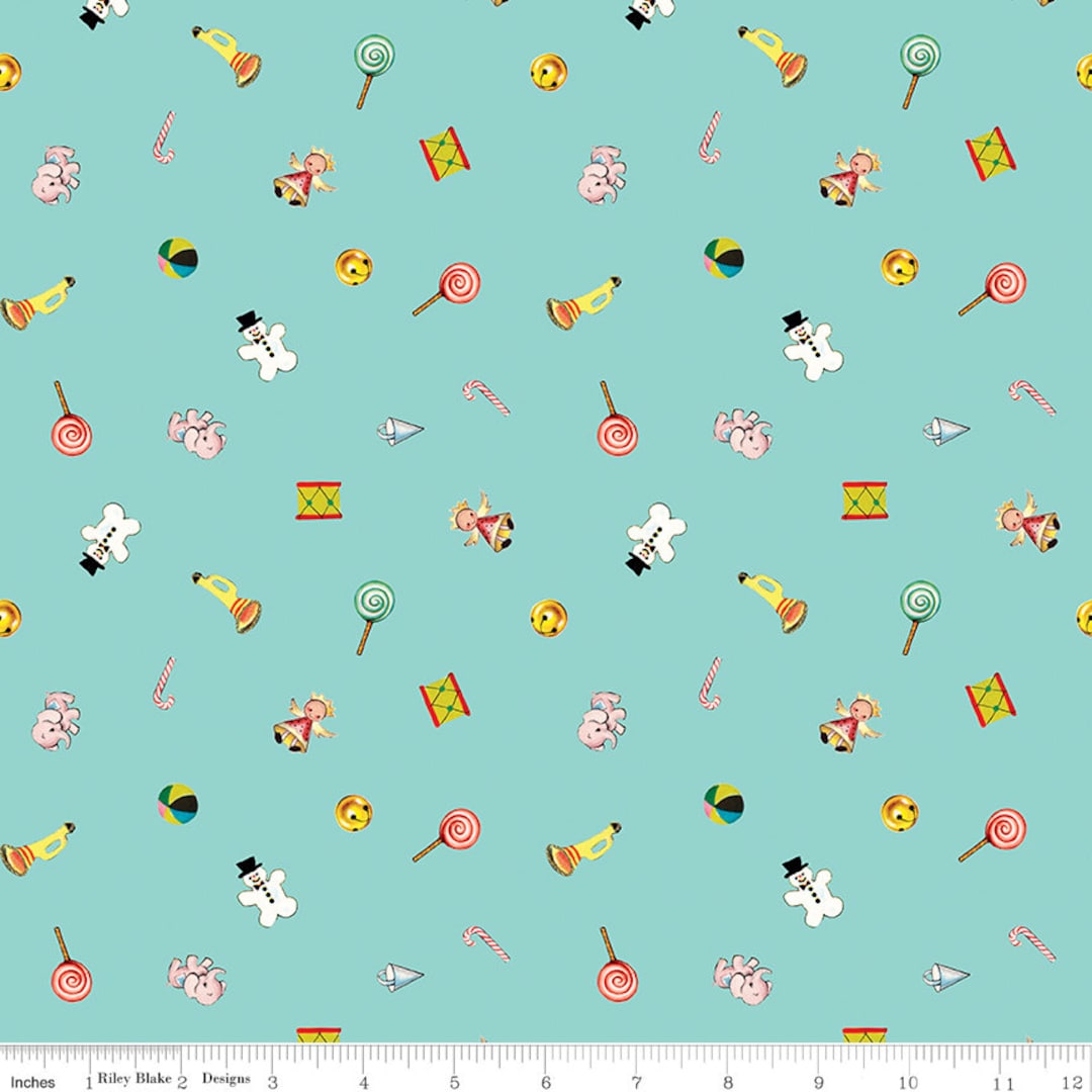 Jingle Bells Toys Aqua by Lindsey Wilkes for Riley Blake Designs - Etsy