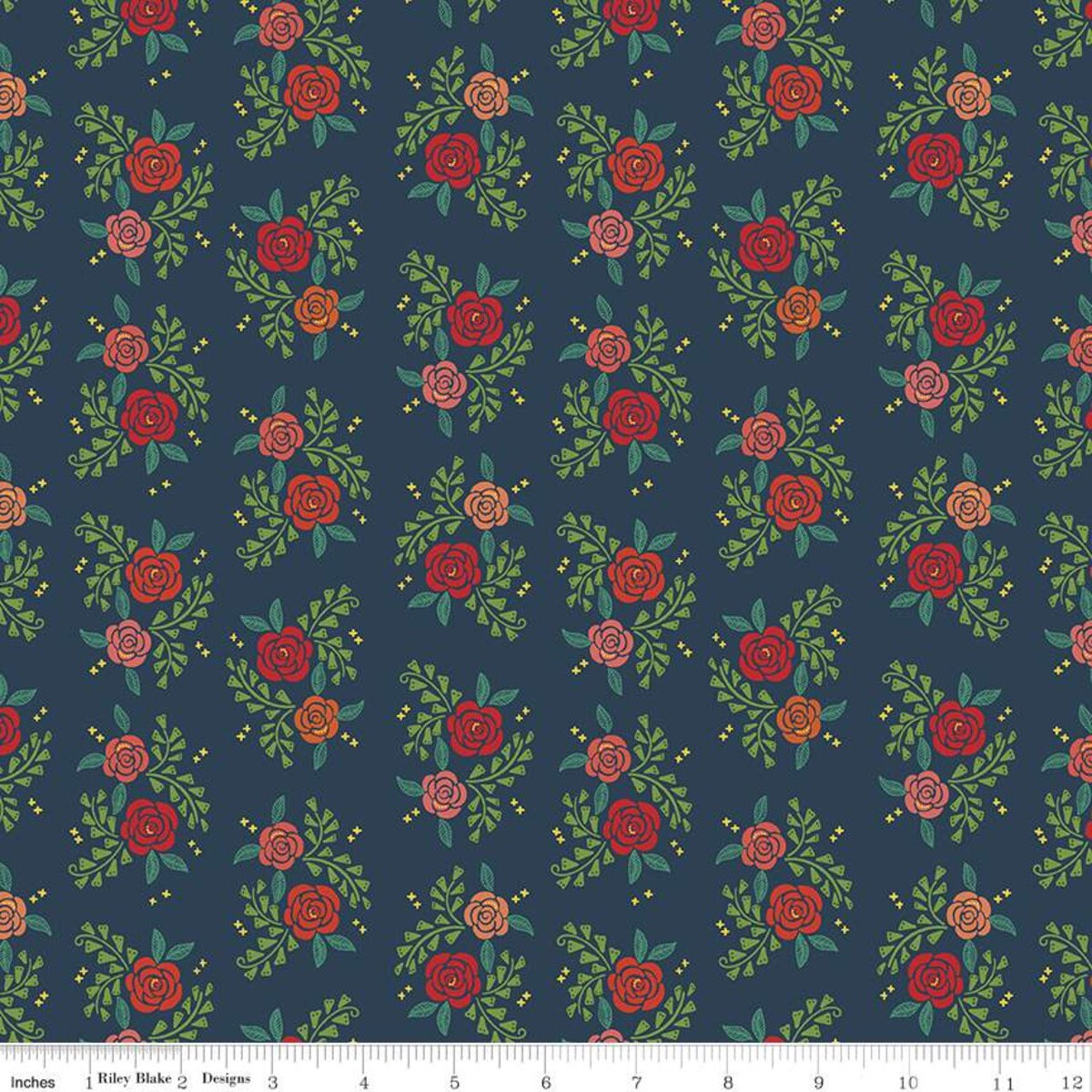 Indigo Rose Fabric - Etsy