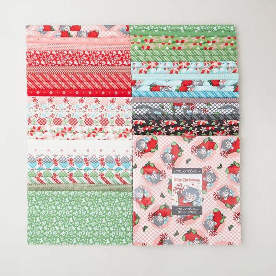 Kitty Christmas Precuts by Urban Chiks for Moda Fabrics - Etsy