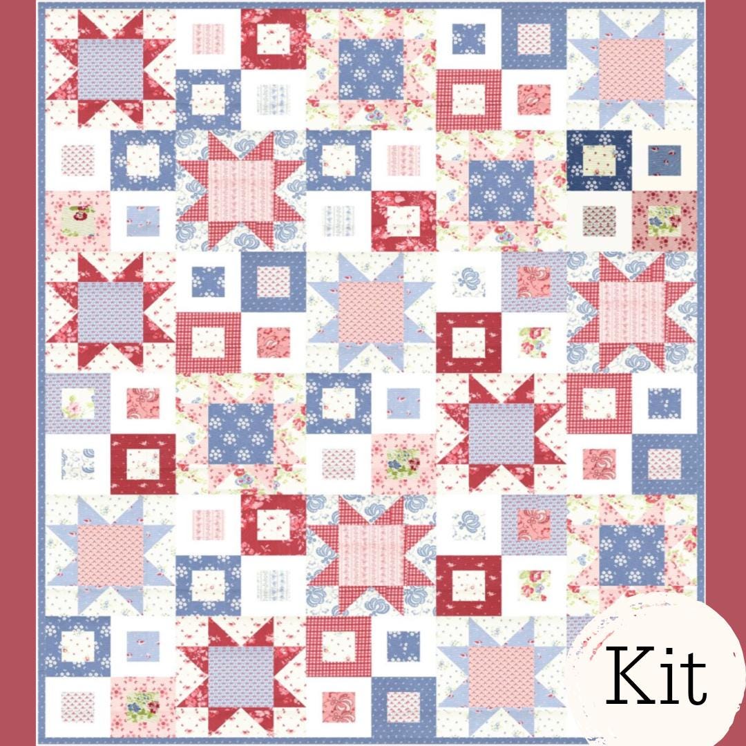 Abigail Quilt Kit Featuring Hollyhocks and Roses by Moda Fabrics - Etsy