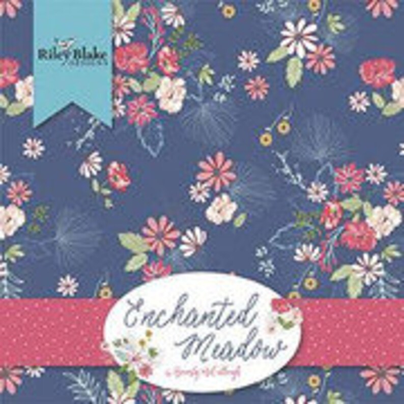 Enchanted Meadow Scattered Flowers Coral for Riley Blake - Etsy