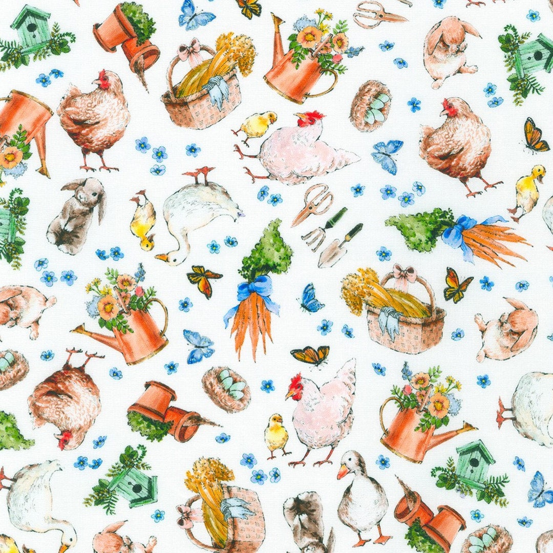 Bunny Lane- Wishwell Farm Life White by Briar Hill Designs for Robert ...