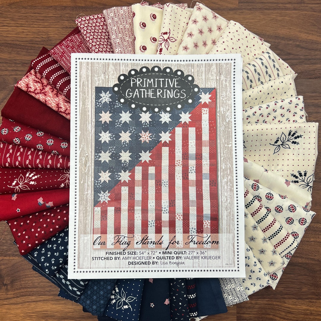 Our Flag Stands for Freedom Quilt Kit Featuring Primitive Gatherings - Etsy