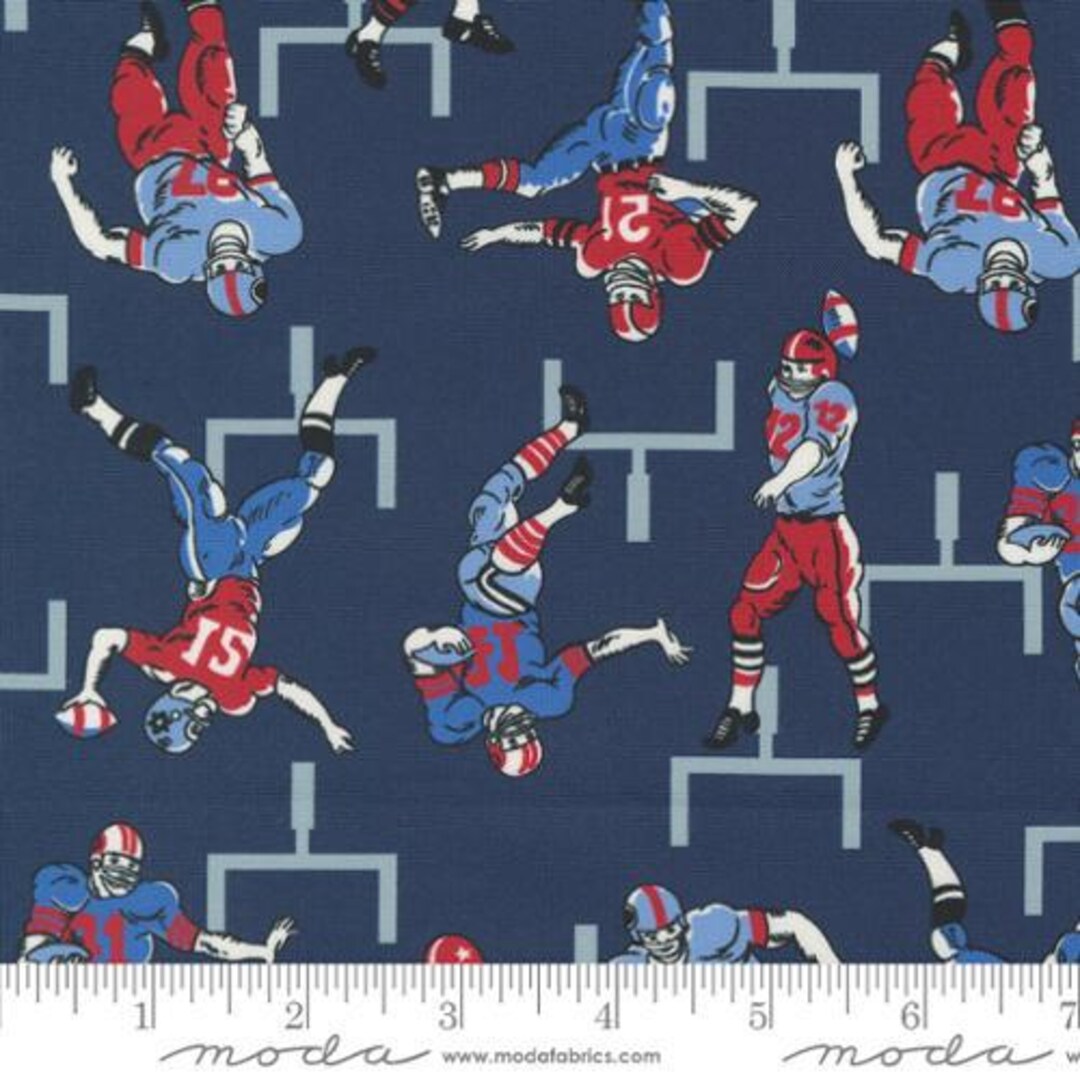 Play Ball Touchdown Navy by Moda Fabrics - Etsy