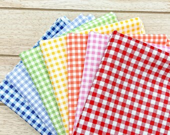 Rainbow Gingham Diagonal Fabric - Etsy