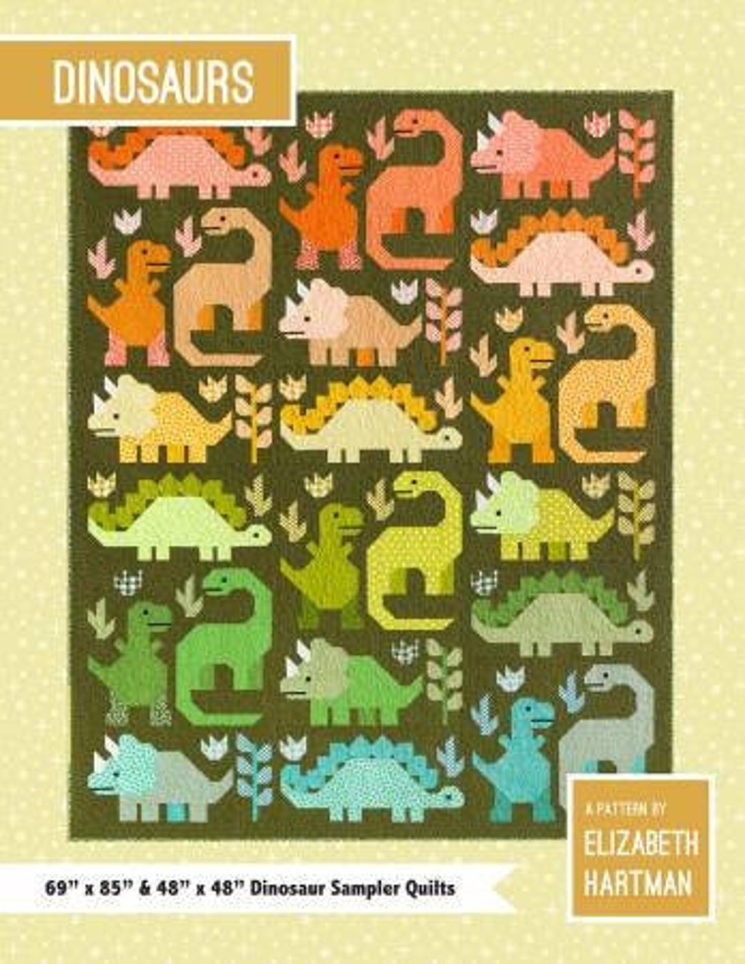 Dinosaurs Quilt Pattern by Elizabeth Hartman - Etsy