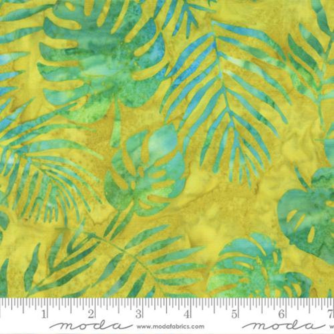 Beachy Batiks Palm Leaves Sunshine by Moda Fabrics - Etsy