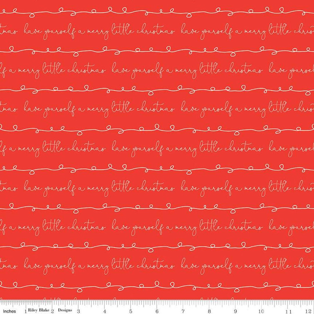 Merry Little Christmas Writing Red by Sandy Gervais for Riley Blake - Etsy