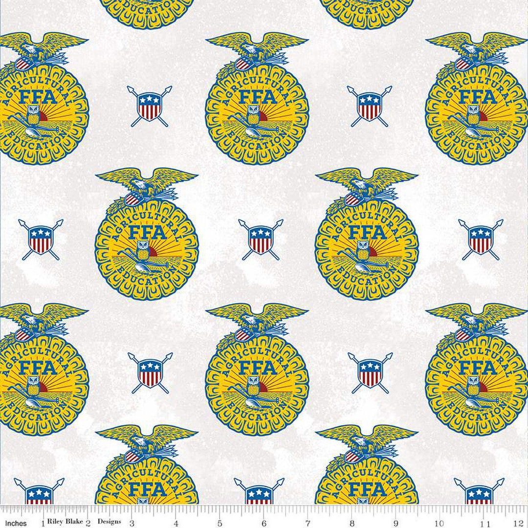 FFA® Forever Blue® Refreshed FFA Emblems off White for Riley Blake- End ...