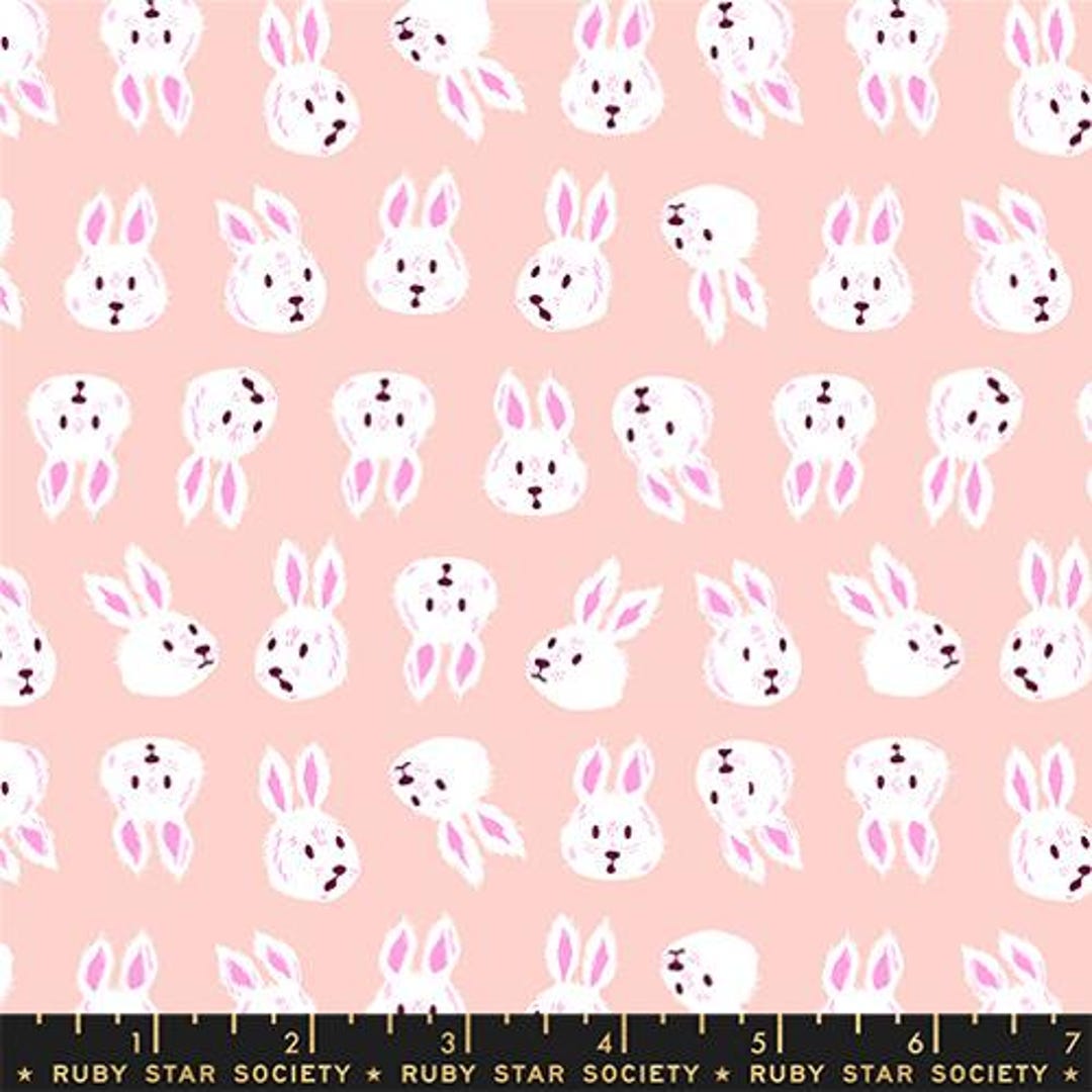 Hello Alice Rushing Rabbit Pink by Sarah Watts for Ruby Star Society - Etsy