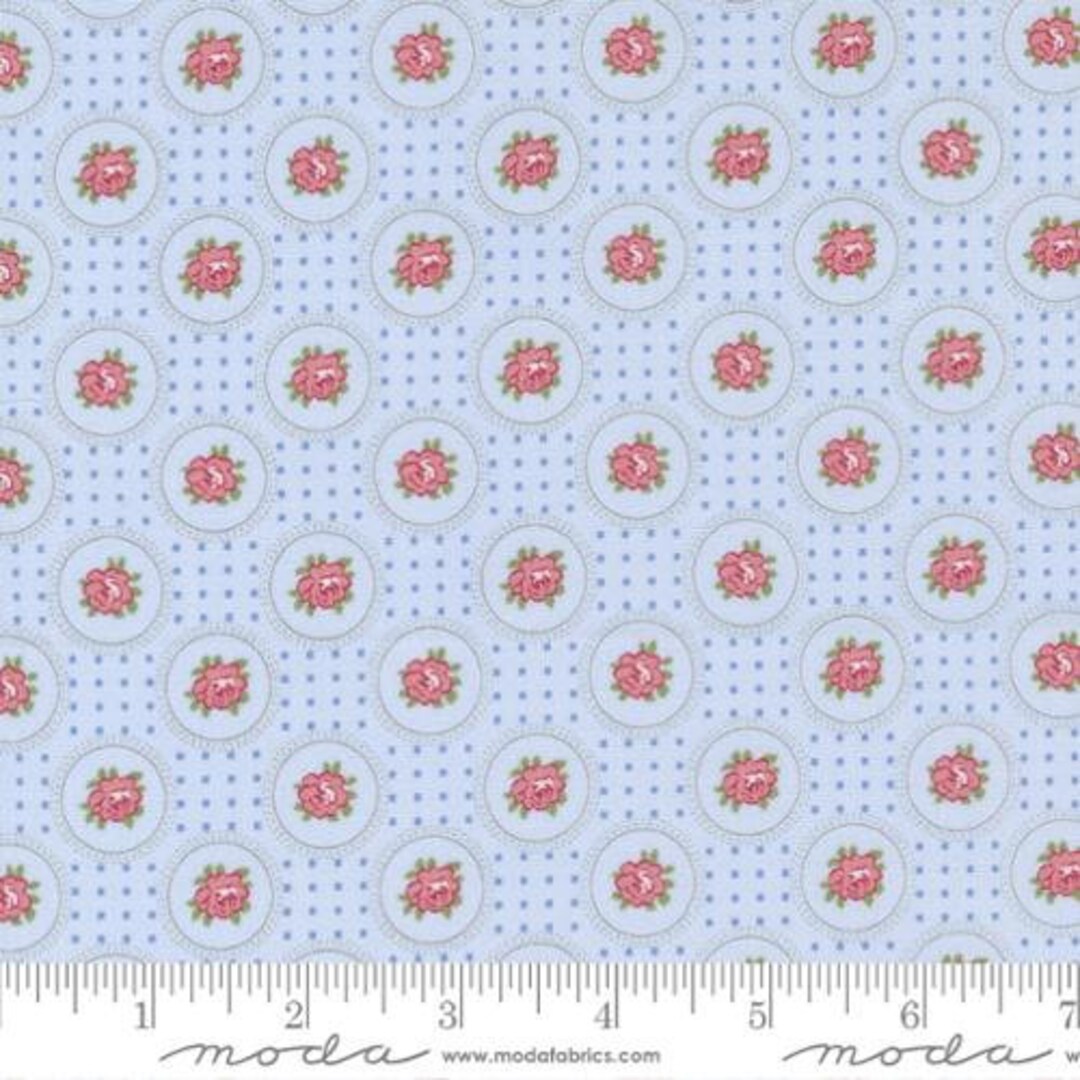 Sweet Liberty Circle Rose Sky by Brenda Riddle Designs for Moda Fabric ...
