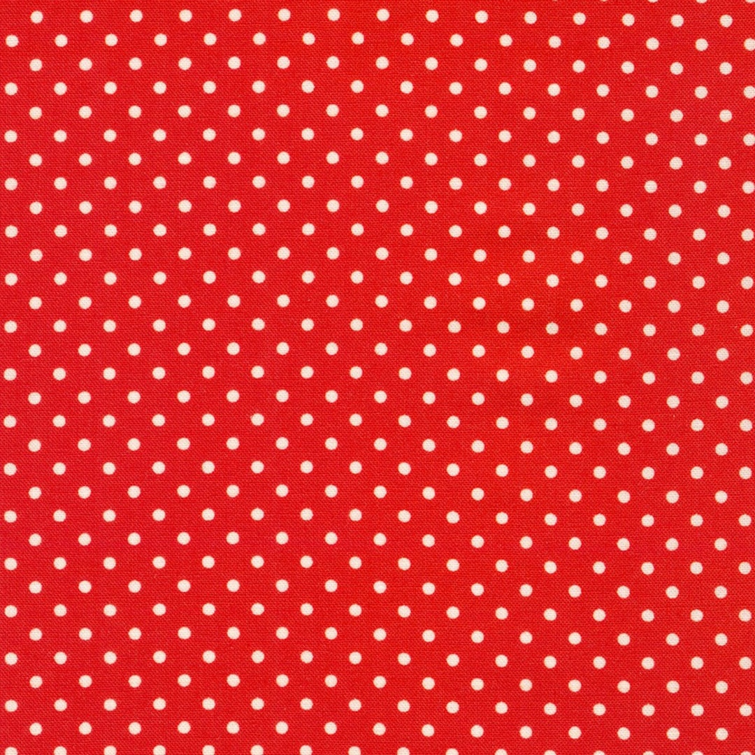 Daisy's Redwork Polka Dots Red by Debbie Beavis for Robert Kaufman - Etsy