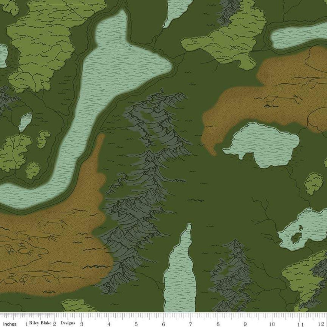 National Parks Map Green by Riley Blake - Etsy