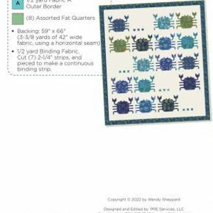 Feeling Crabby Quilt Pattern by Wendy Sheppherd - Etsy
