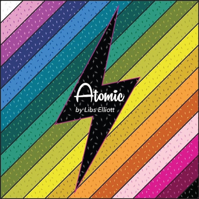 Atomic Neon Lime Lightning Bolt by Libs Elliott for Andover Fabrics - Etsy