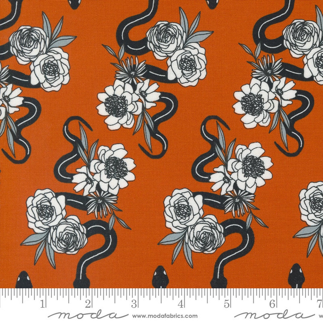 Noir Slithering Snakes Pumpkin by Alli K Design for Moda Fabrics - Etsy