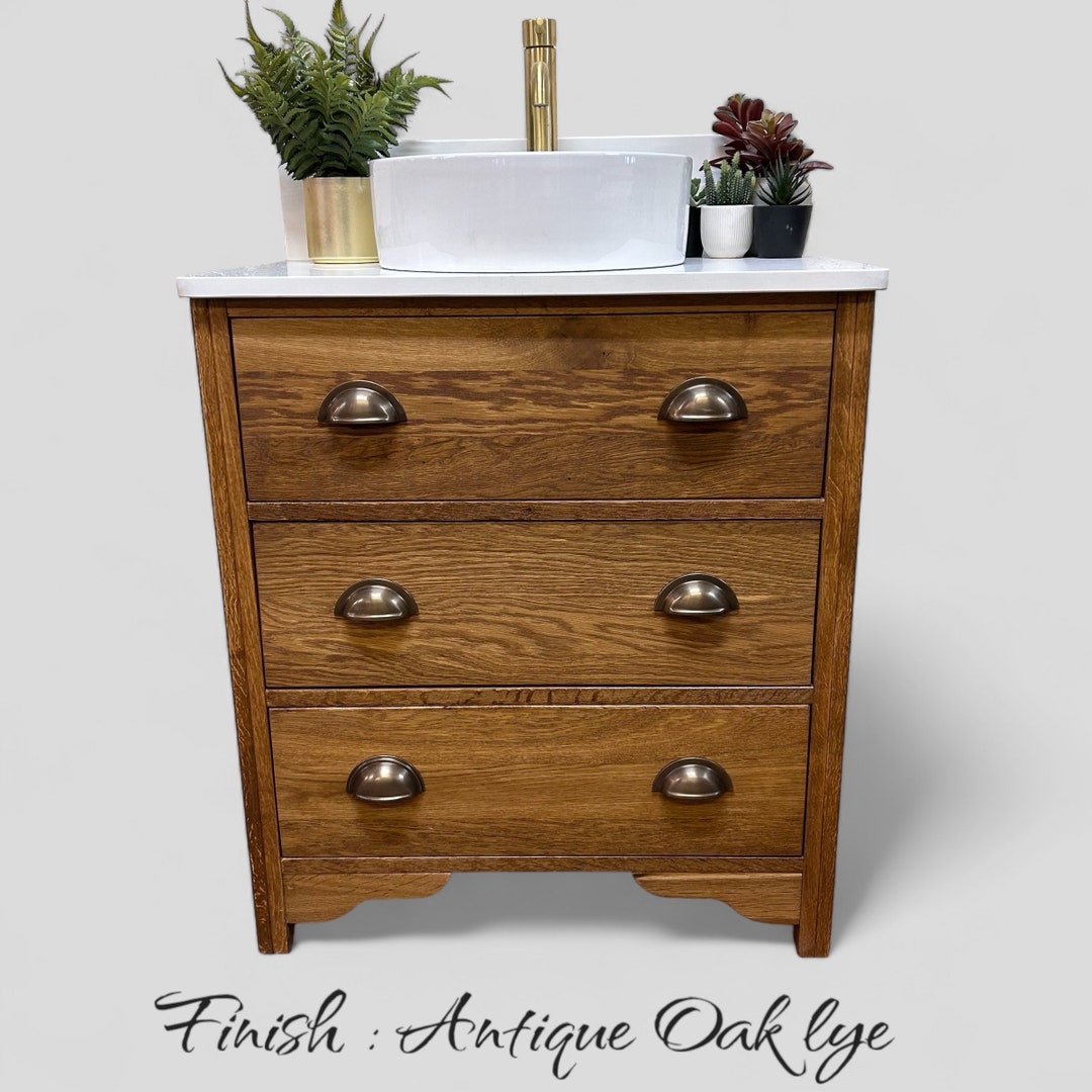 STUDLEY Classic Oak 3 Drawer Chest Solid Oak Reclaimed Oak Oak Bathroom ...