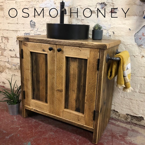 Handmade Rustic Bathroom Vanity Unit Bespoke Freestanding | Etsy UK