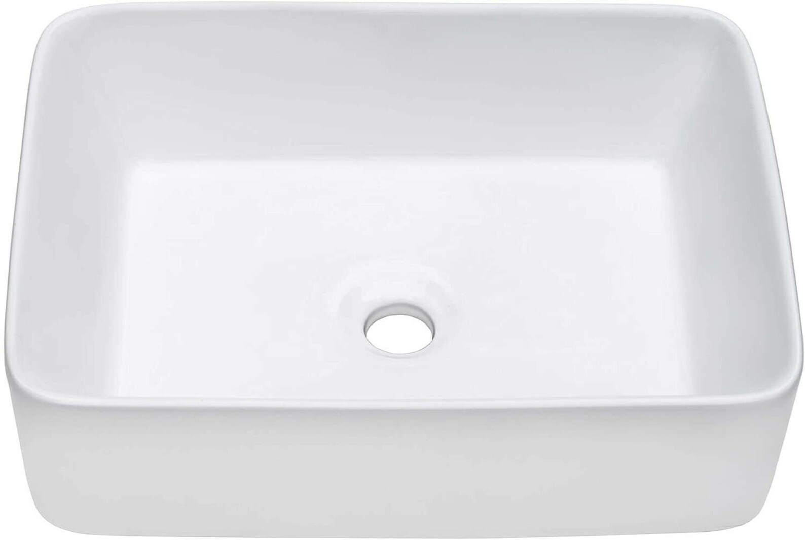 London Medium Ceramic Basin No Tap Hole, Modern Rectangular Bathroom ...