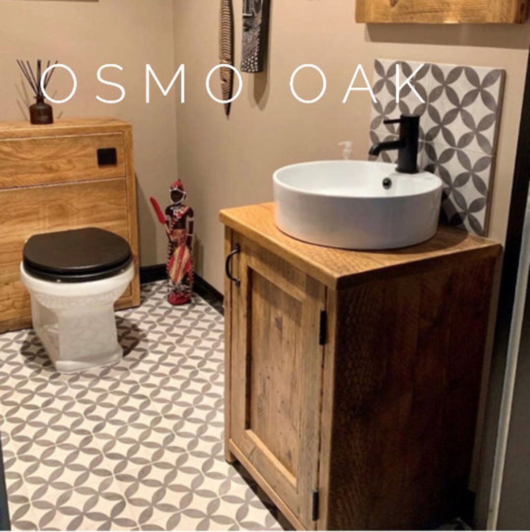 SETTLE ALNWICK Toilet and basin set Bathroom cabinet Rustic Vanity ...