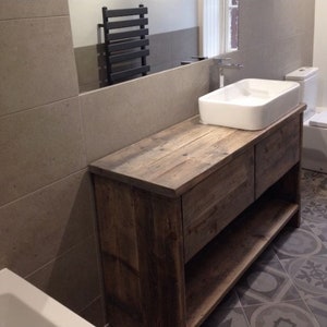 GLASGOW DOUBLE Bathroom Furniture Bathroom Cabinet Rustic Vanity ...