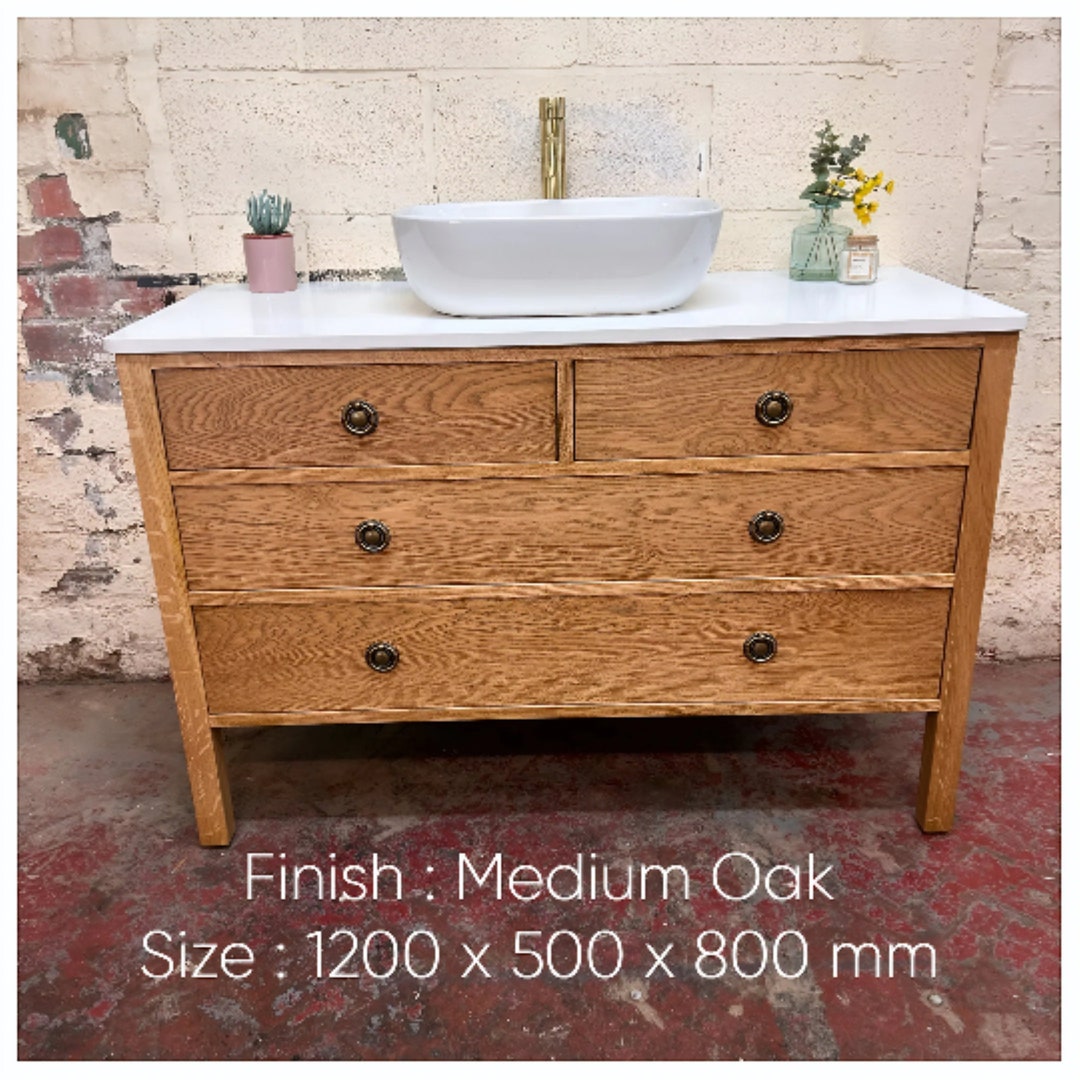 AYLESBURY Classic Oak 4 Drawer Chest Solid Oak Reclaimed Oak Oak Bathroom Furniture Solid Oak ...