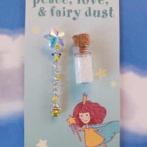 Handmade Miniature Fairy Wand With Fairy Dust / Tiny Vial of Pixie Dust ...
