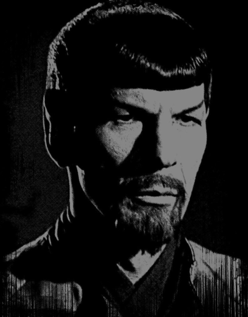 Star Trek Tshirt Spock Tshirt Scifi T Shirt Hand Printed - Etsy