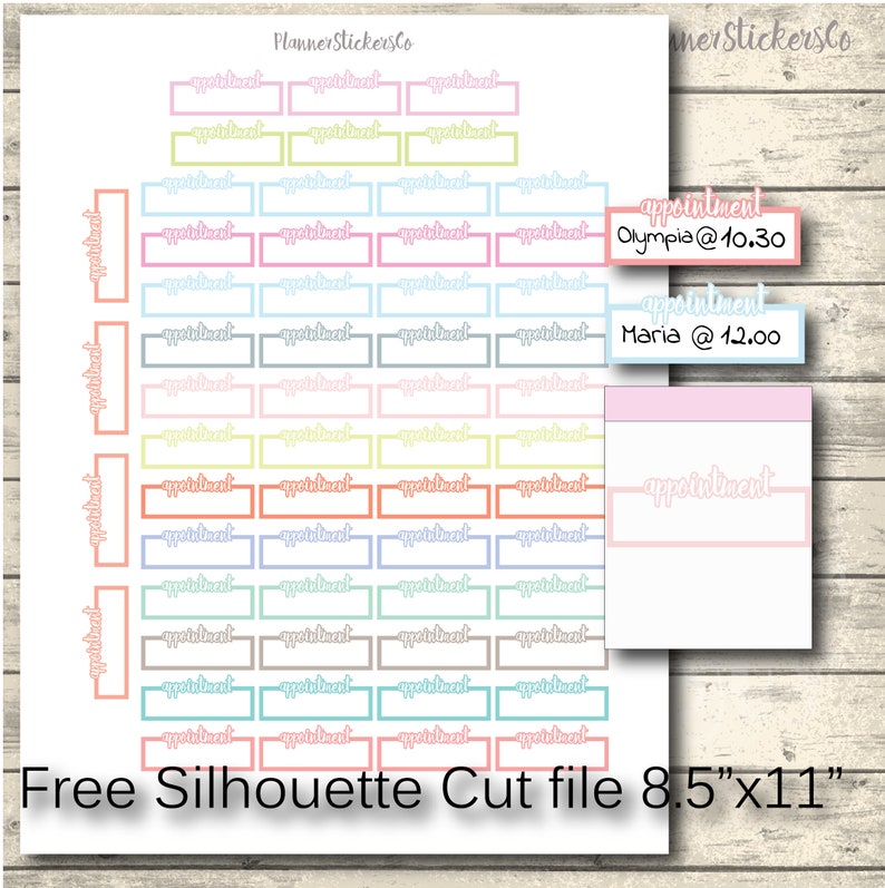 Script Appointment Reminder Planner Stickers, Script Box Sticker, Doctor Appointment , Printable ...