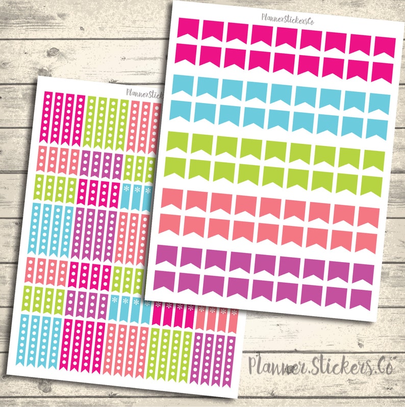 Colorful Flag Checklistsbox Flags Printable Planner Stickers - Etsy
